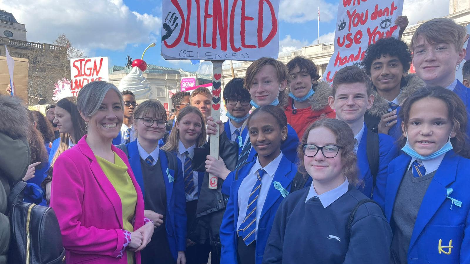 Rallying in support of St Albans school for the deaf - Daisy Cooper